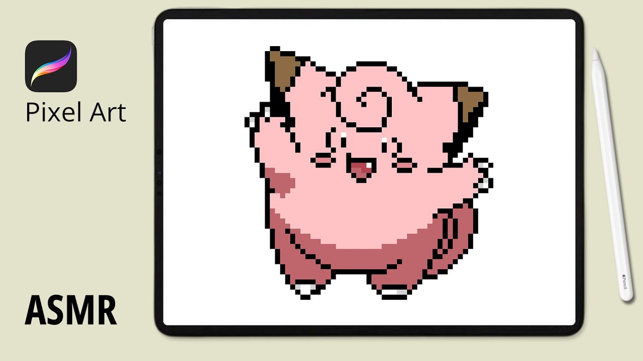 ASMR Drawing Clefairy | Pokemon | Pixel Art 🎨16 - YouTube