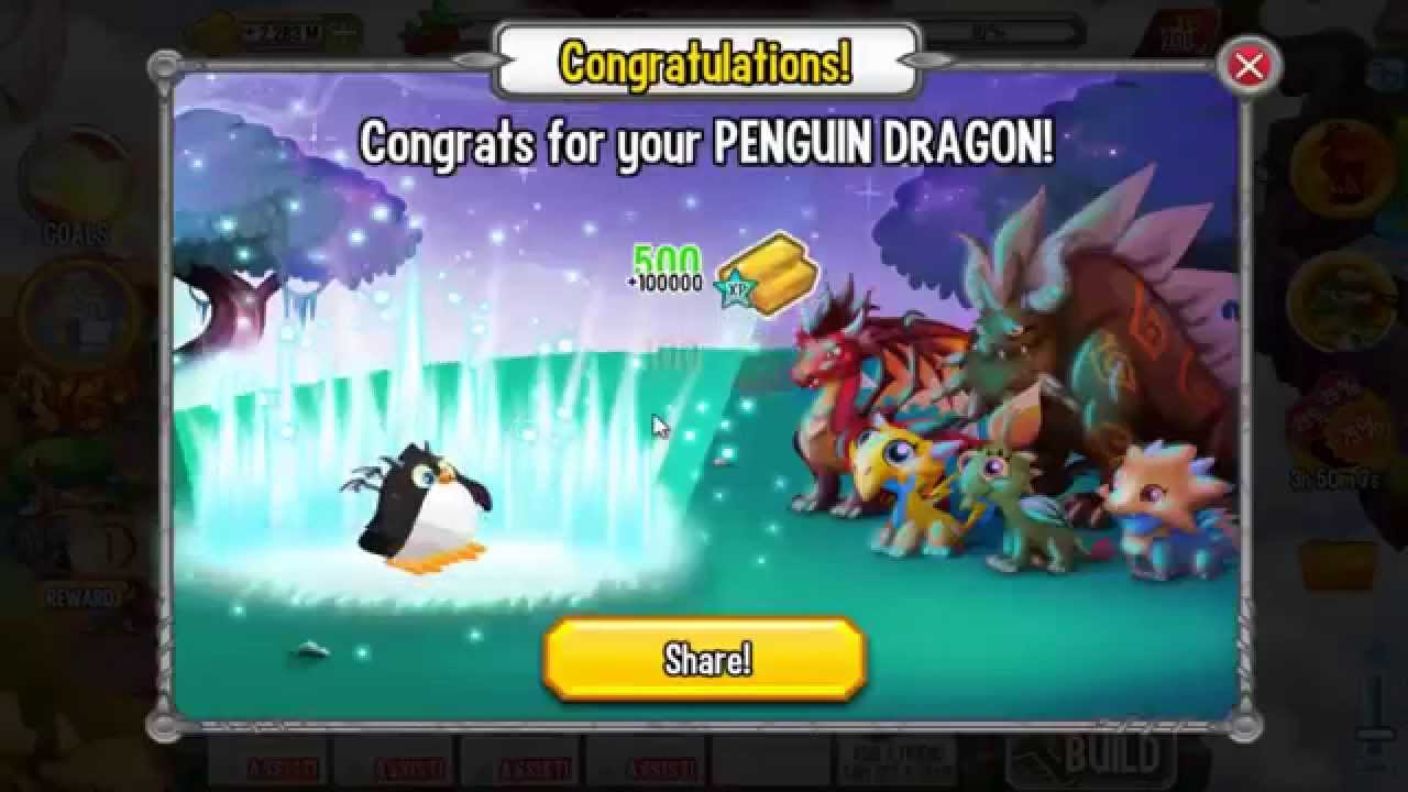 Penguin Dragon In Dragon City Level UP Fast Review - YouTube