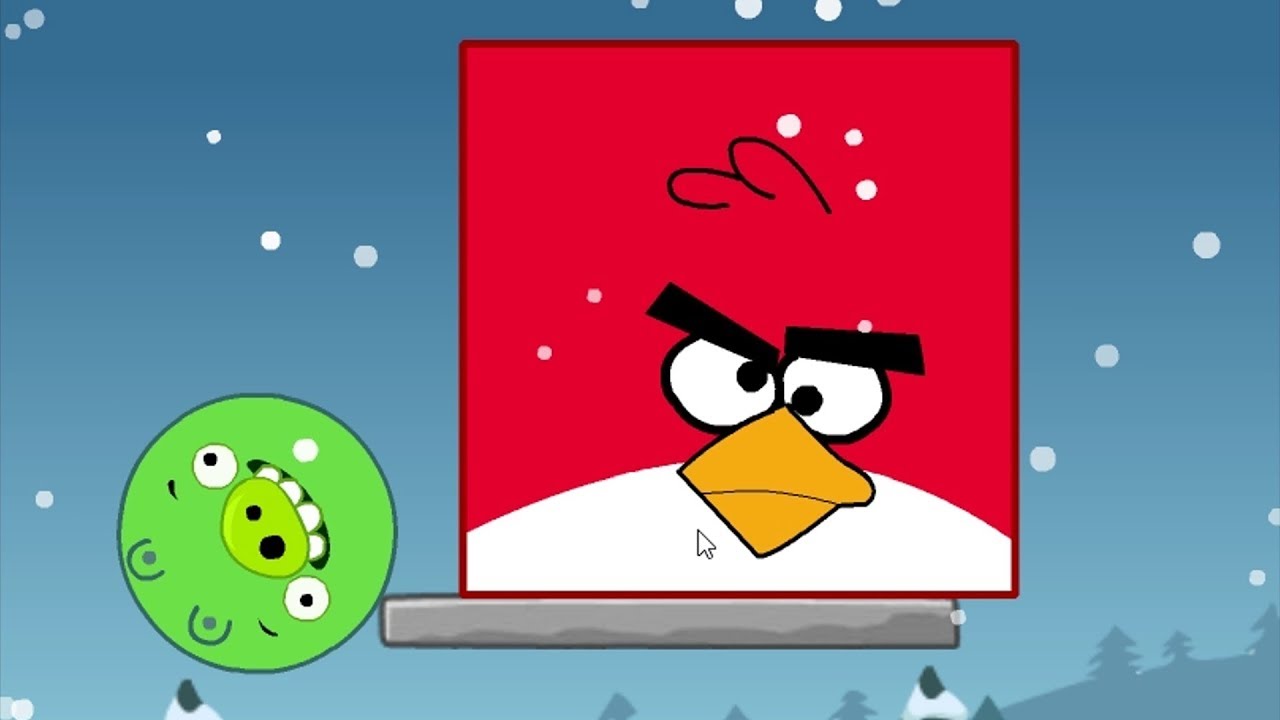 Angry Birds Kick Green Pigs - GIANT SQUARE BIRD PUSH SMALL ROUND PIGS ...