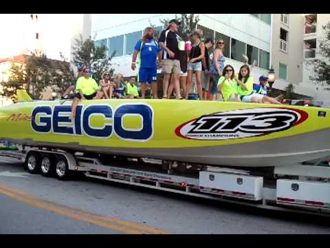 Geico Boat At Sarasota Grand Prix Parade 2012 - YouTube