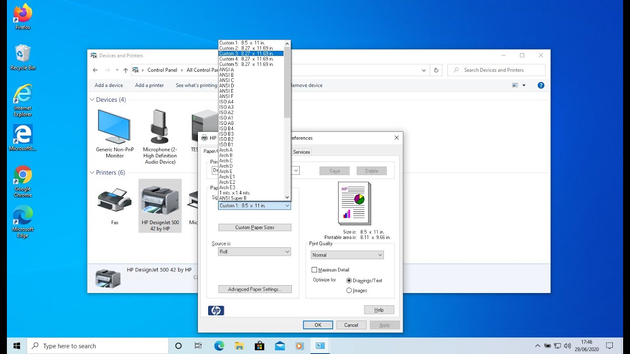 How to Enable ISO Sizes A0, A1, A2, A3, etc in the HP Design Jet Driver ...