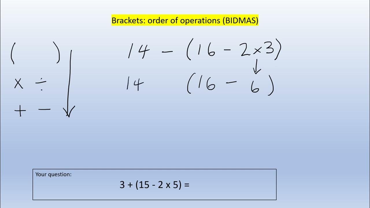 Brackets order of operations - YouTube