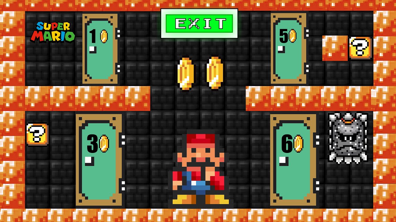 Mario Bros: Half Mario Half Luigi vs Coin Door Maze Escape | Mario ...