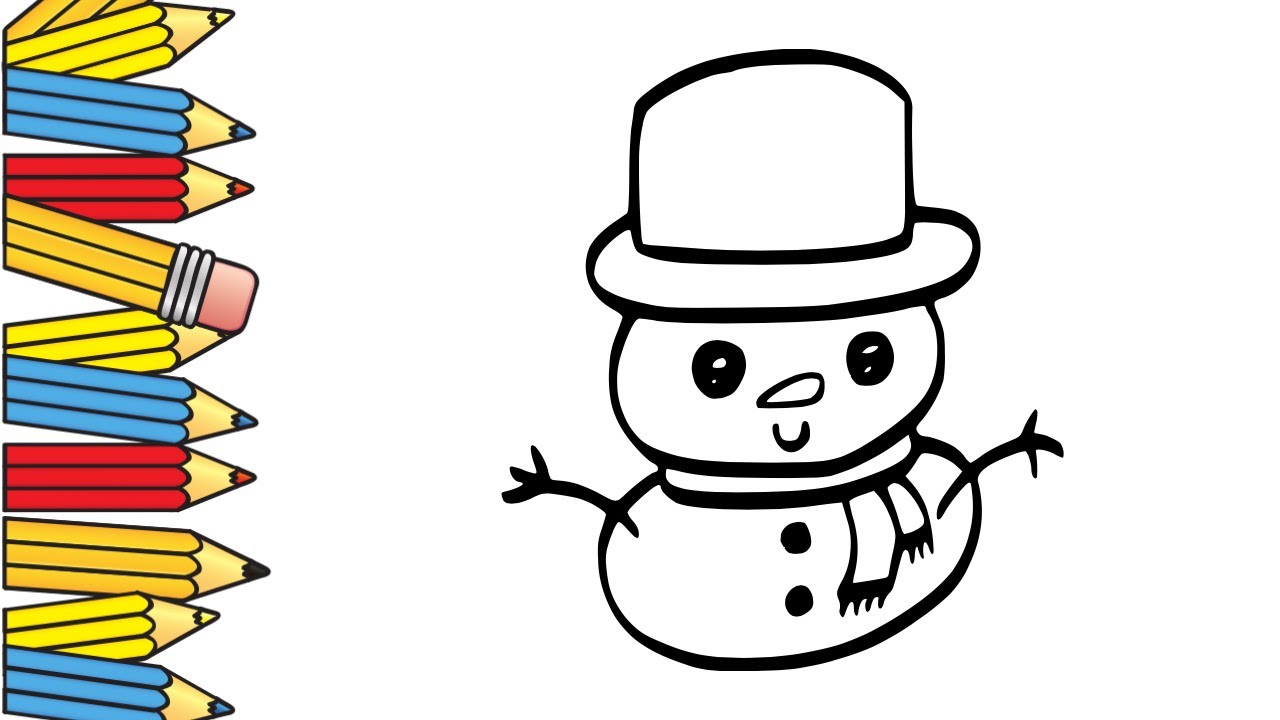 How to draw a small snow man ll easy snow ball drawing ll step by step ...