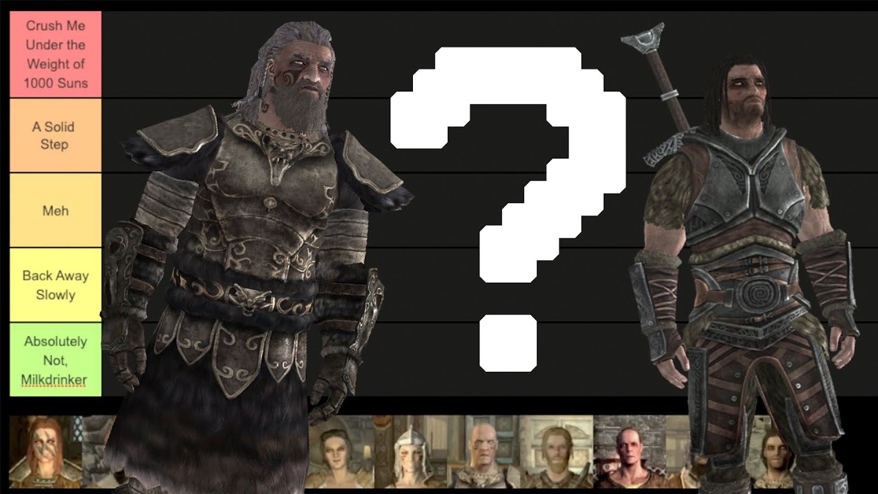 Ranking the Companions in Skyrim by how much I'd let them step on me ...