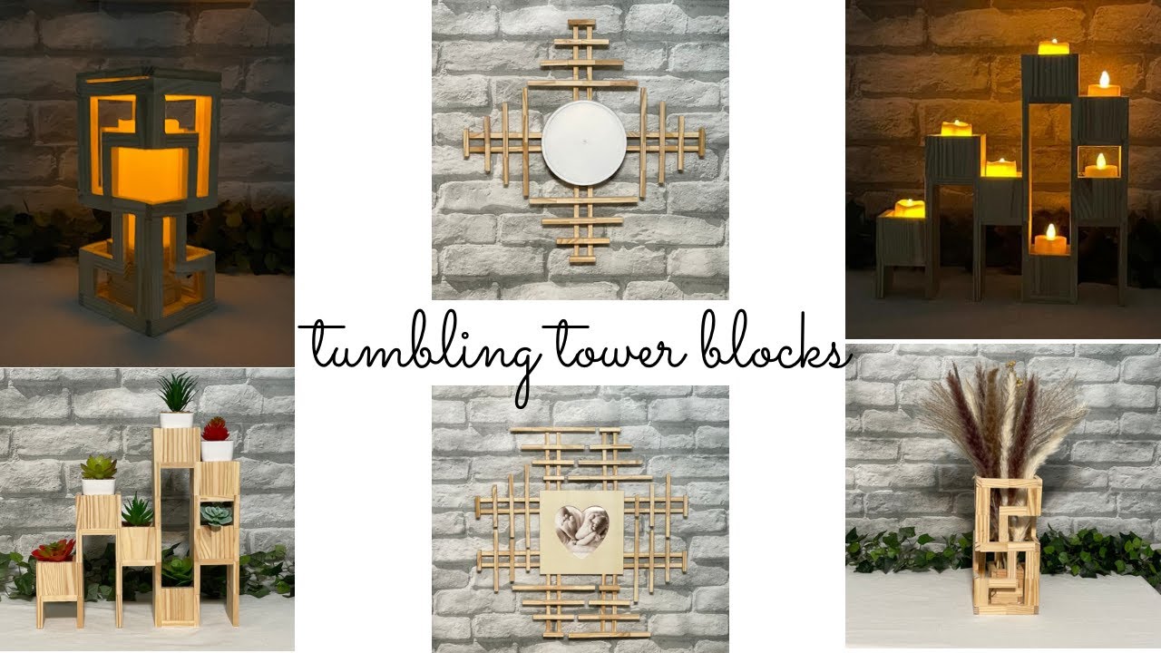 High end tumbling tower decor diy - YouTube