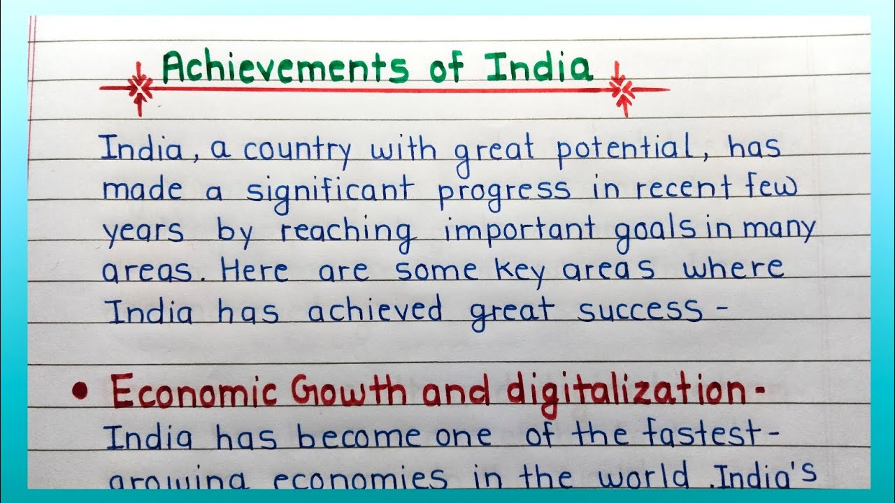 achievements of India essay in english with headings achievement_of ...
