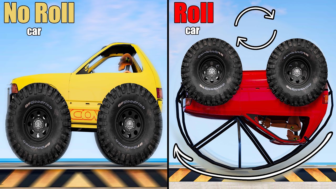 Roll Car vs No Roll Car - Beamng drive - YouTube