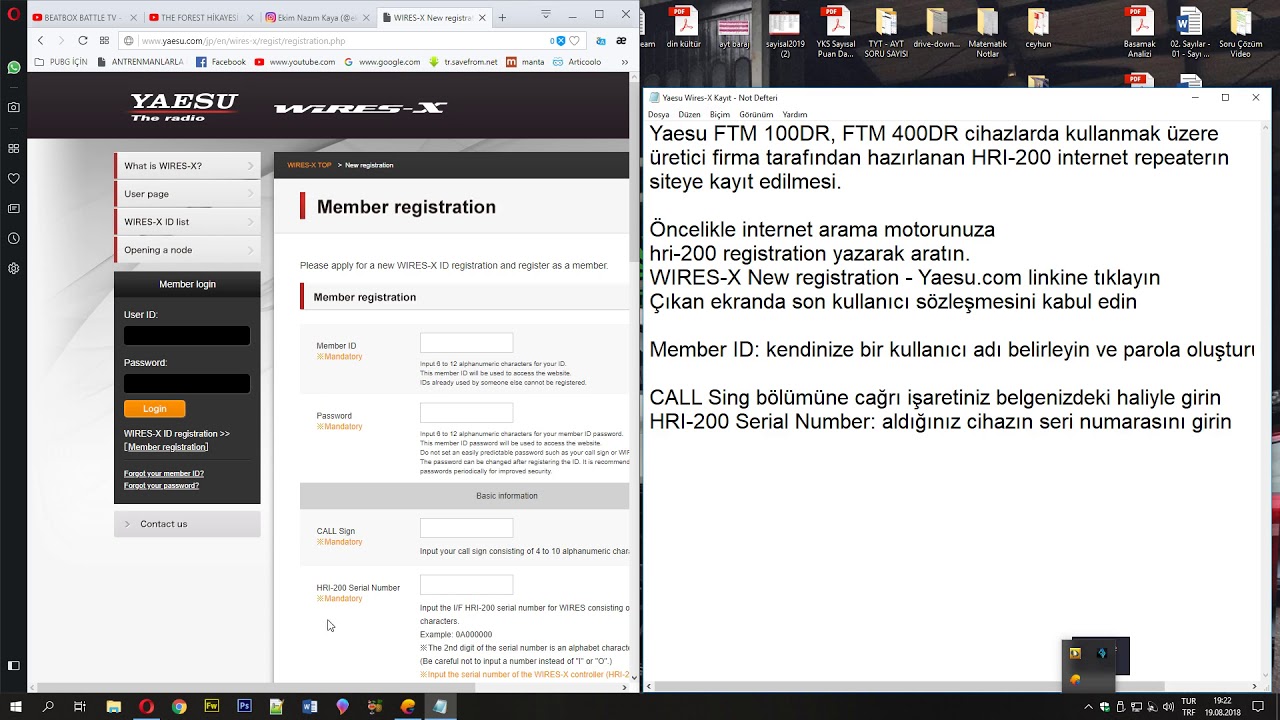 Yaesu HRI-200 Siteye Nasıl Kayıt Edilir? (TA5LVC, 73, KM87B) - YouTube