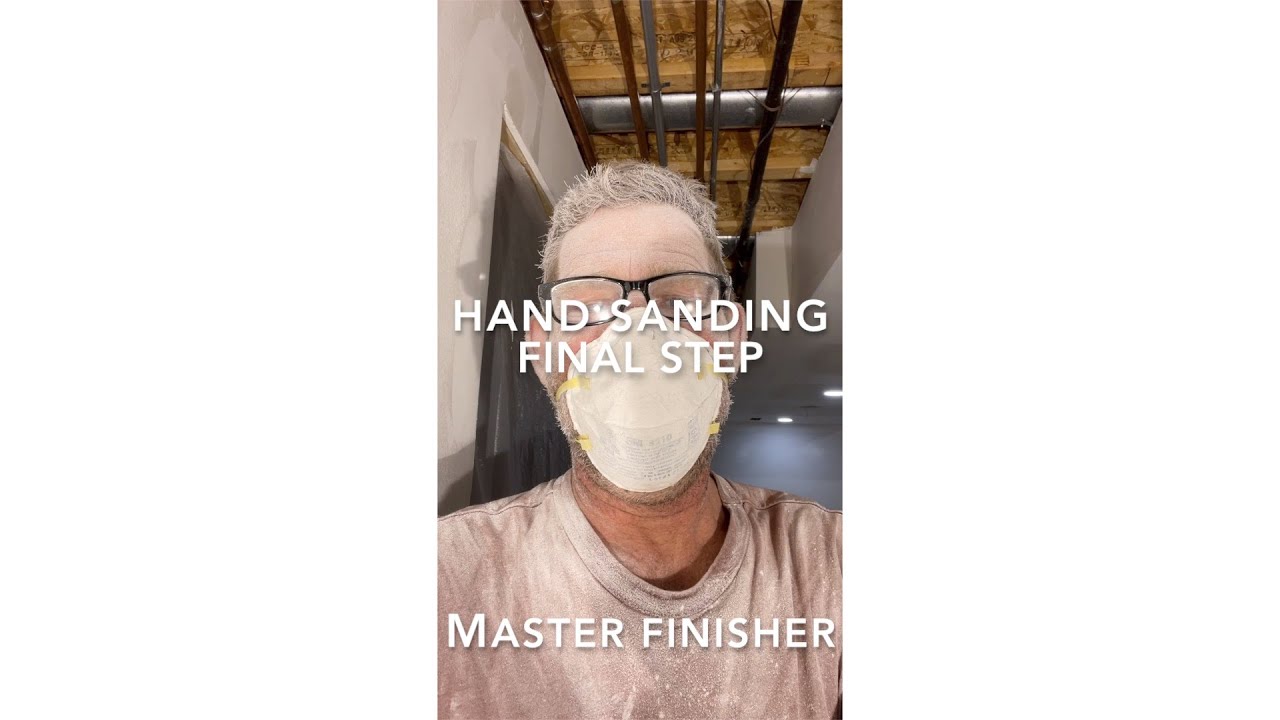 Hand sanding drywall Master finisher - YouTube