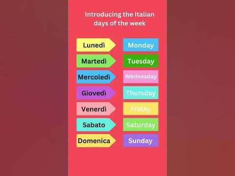 Introducing the Italian days of the week - YouTube