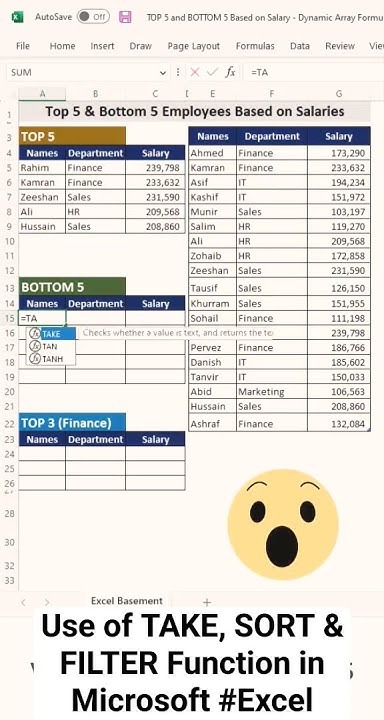 Use of TAKE, SORT & FILTER Function in Microsoft #Excel | #shorts #short @ComputerKnowledgeall ...