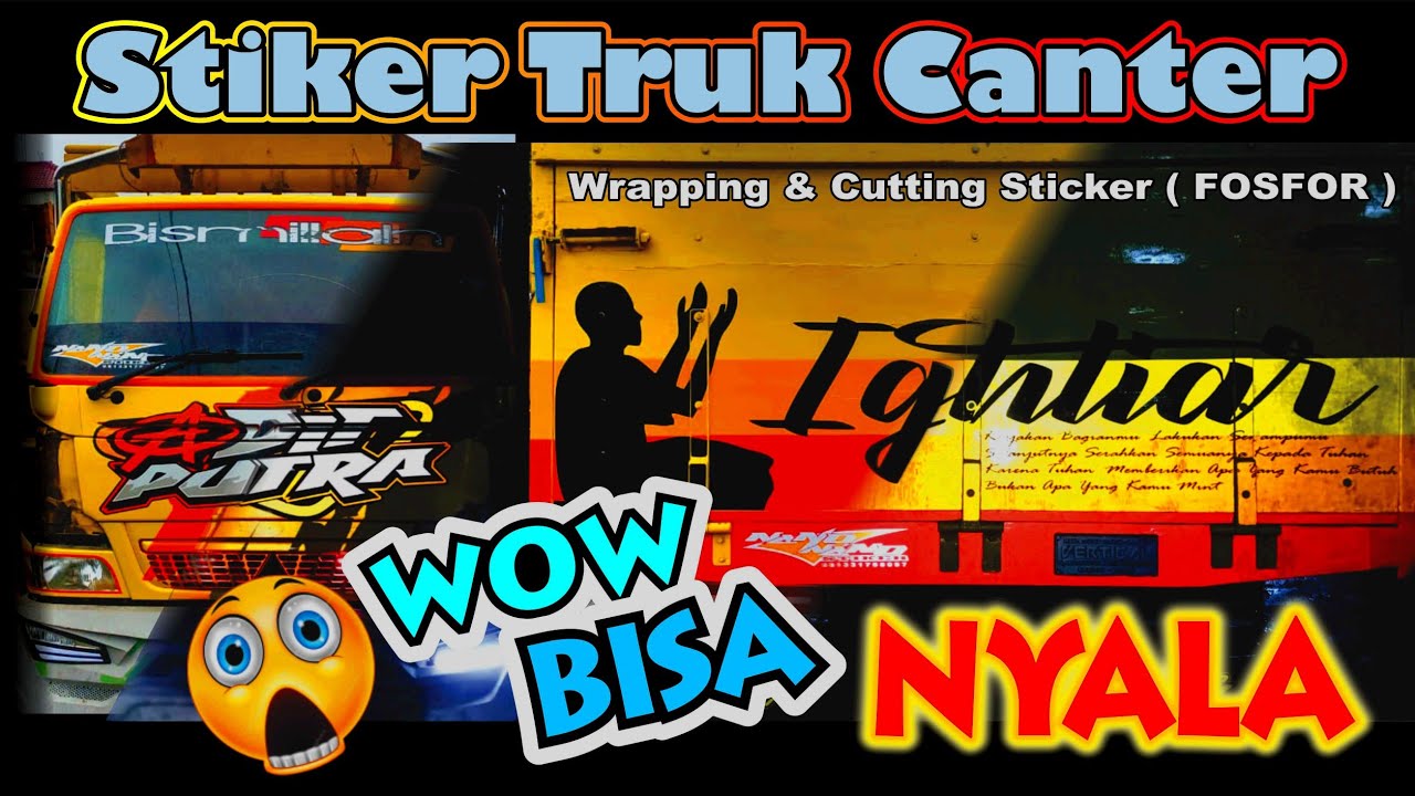 STIKER TRUK CANTER | wrapping & cutting sticker( fosfor ) truck kuning ...
