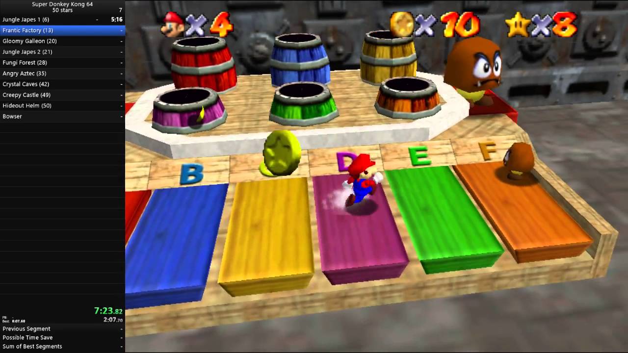 Super Donkey Kong 64 50 Star Speedrun in 1:00:08 - YouTube