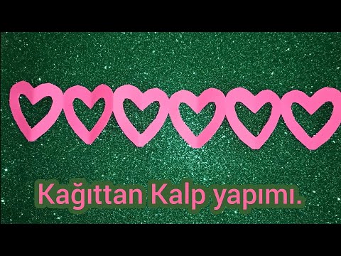 Kağıttan Kalp yapımı. Kağıttan kalpli parti süslemeleri nasıl yapılır?Doğum günü süsleri/Kirigami