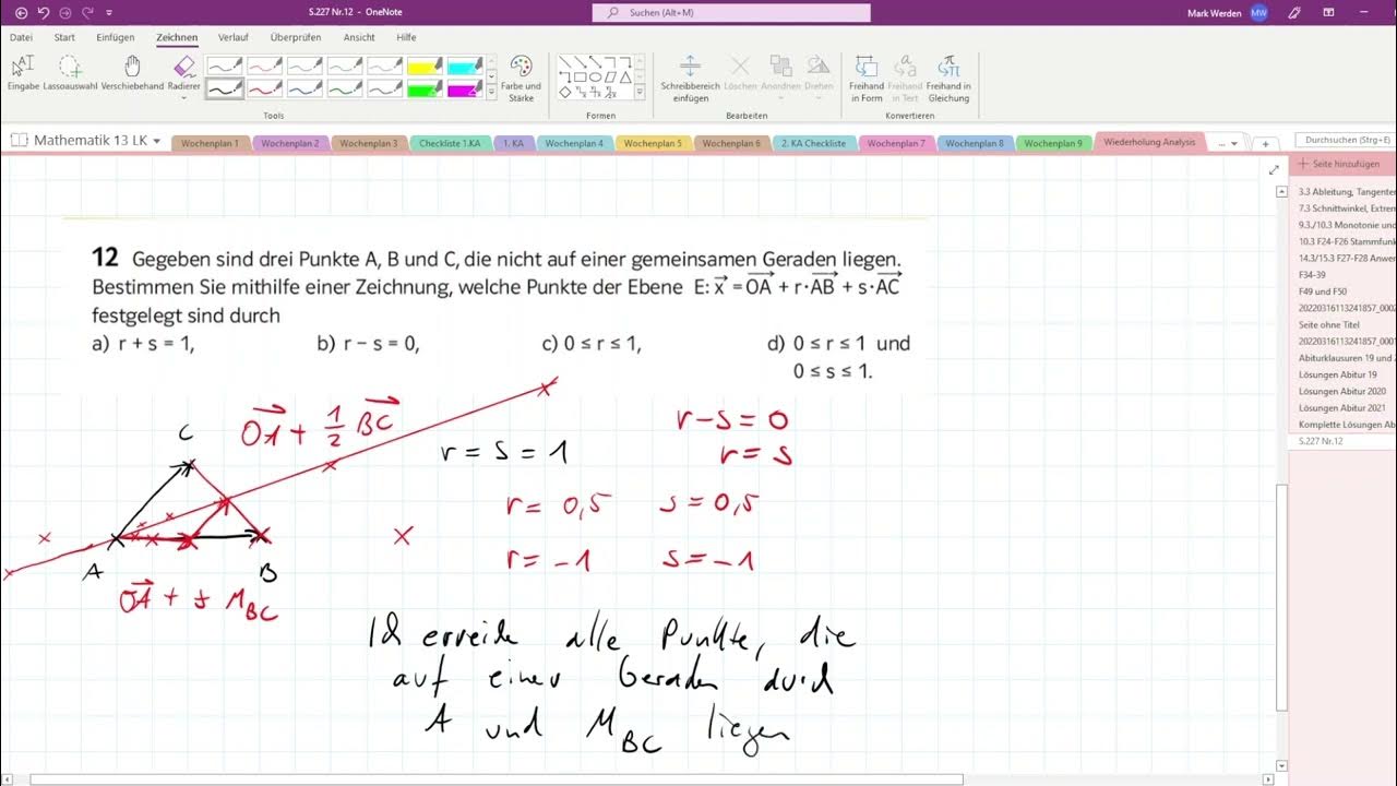 Q2 Mathematik Parametrisierte Flächen S 227 Nr 12 - YouTube