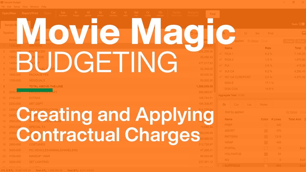 Movie Magic Budgeting - Creating and Applying Contractual Charges - YouTube