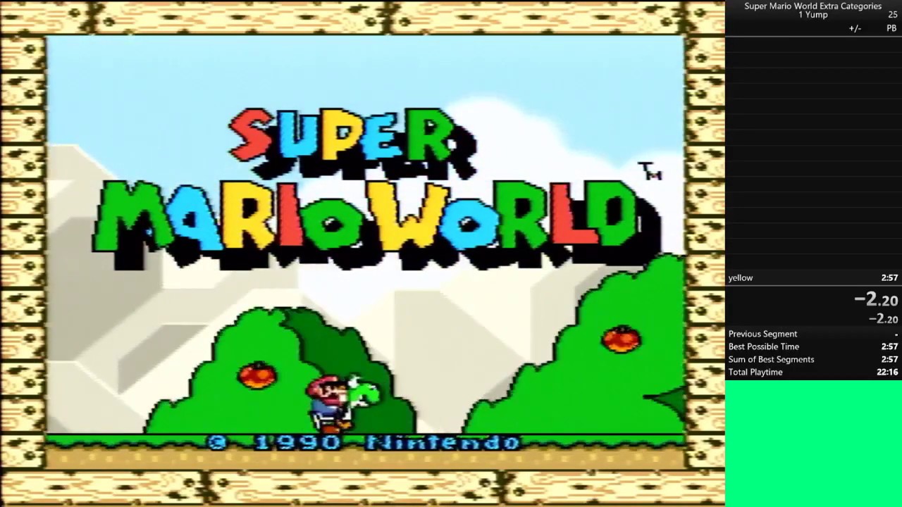 Super Mario World Extra Categories 1Yump PB 1:20.706 - YouTube