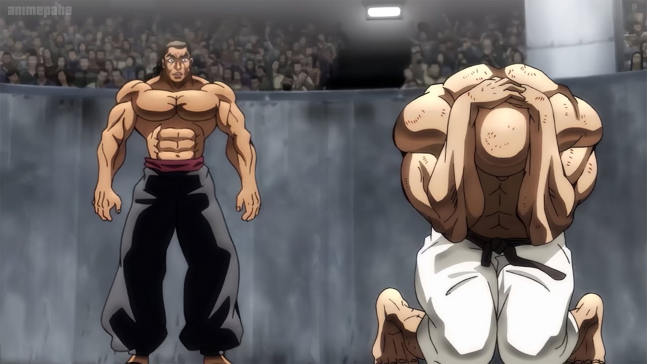 Baki (2020) ~ Kaiou Jaku kneels in fear before Kaiou Retsu | Kaiou ...