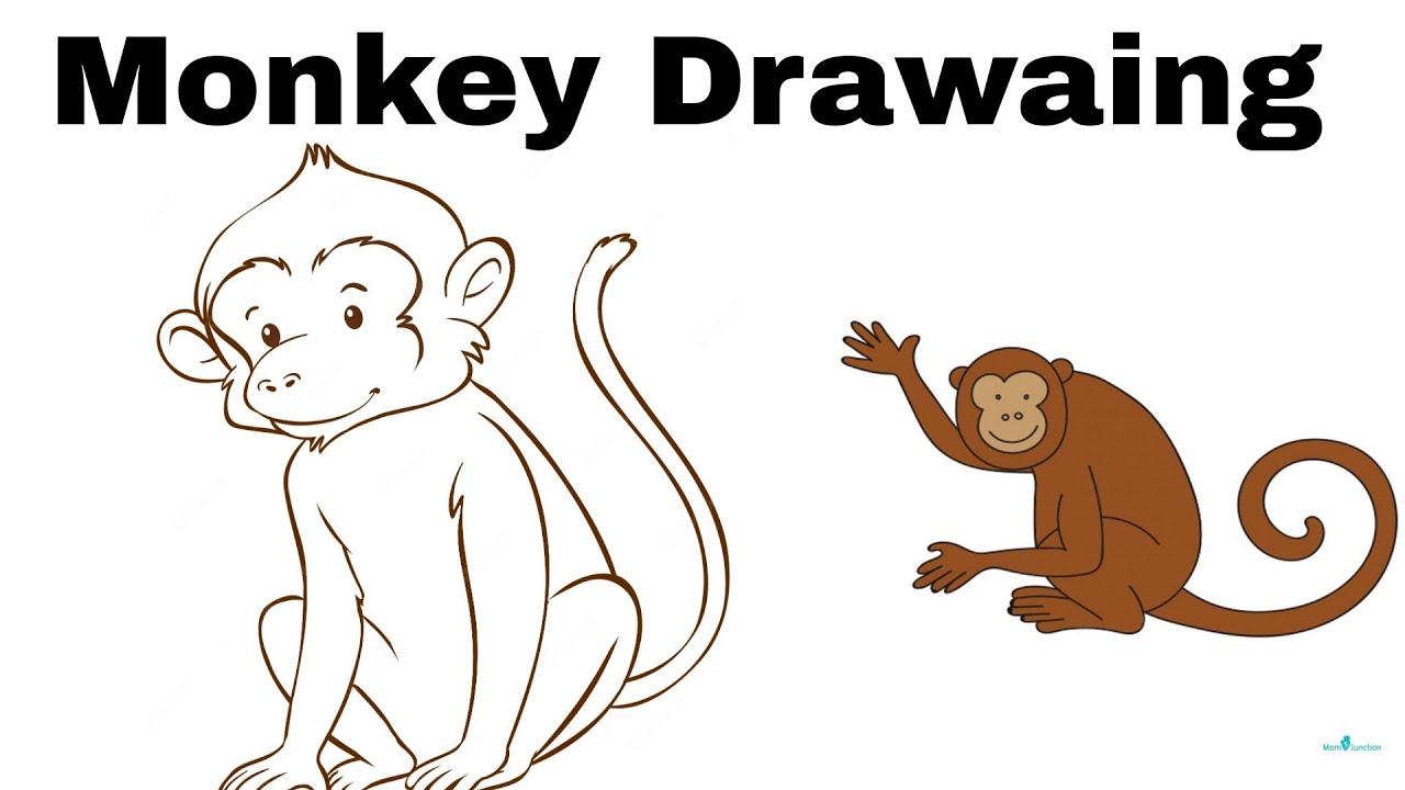 How to draw a monkey easily very easy step by step - YouTube