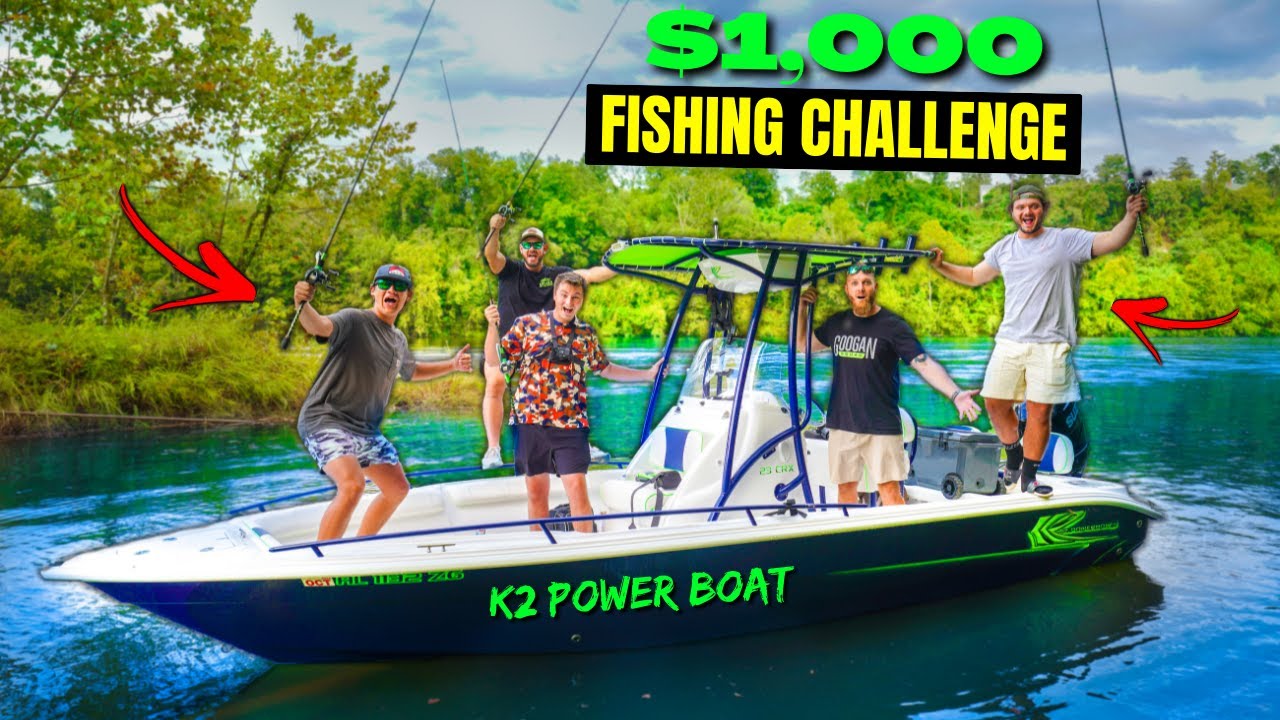 $1,000 1v1v1v1 Fishing Challenge in NEW POWER BOAT!! ( biggest fish ...