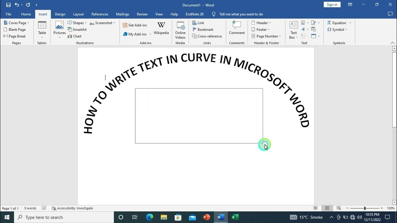 How to Write Curve Text in MS Word #curvetext #msword - YouTube