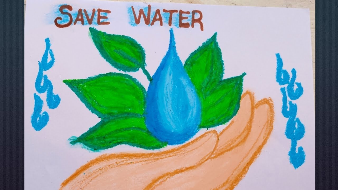 Save water day easy drawing - YouTube