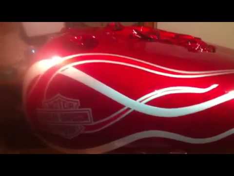 Harley deuce candy apple red paint job - YouTube