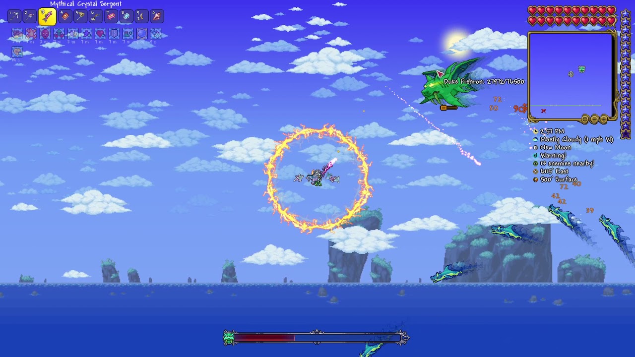 Terraria - Pre Mech Master Duke Fishron ft Graveyard Biome - YouTube