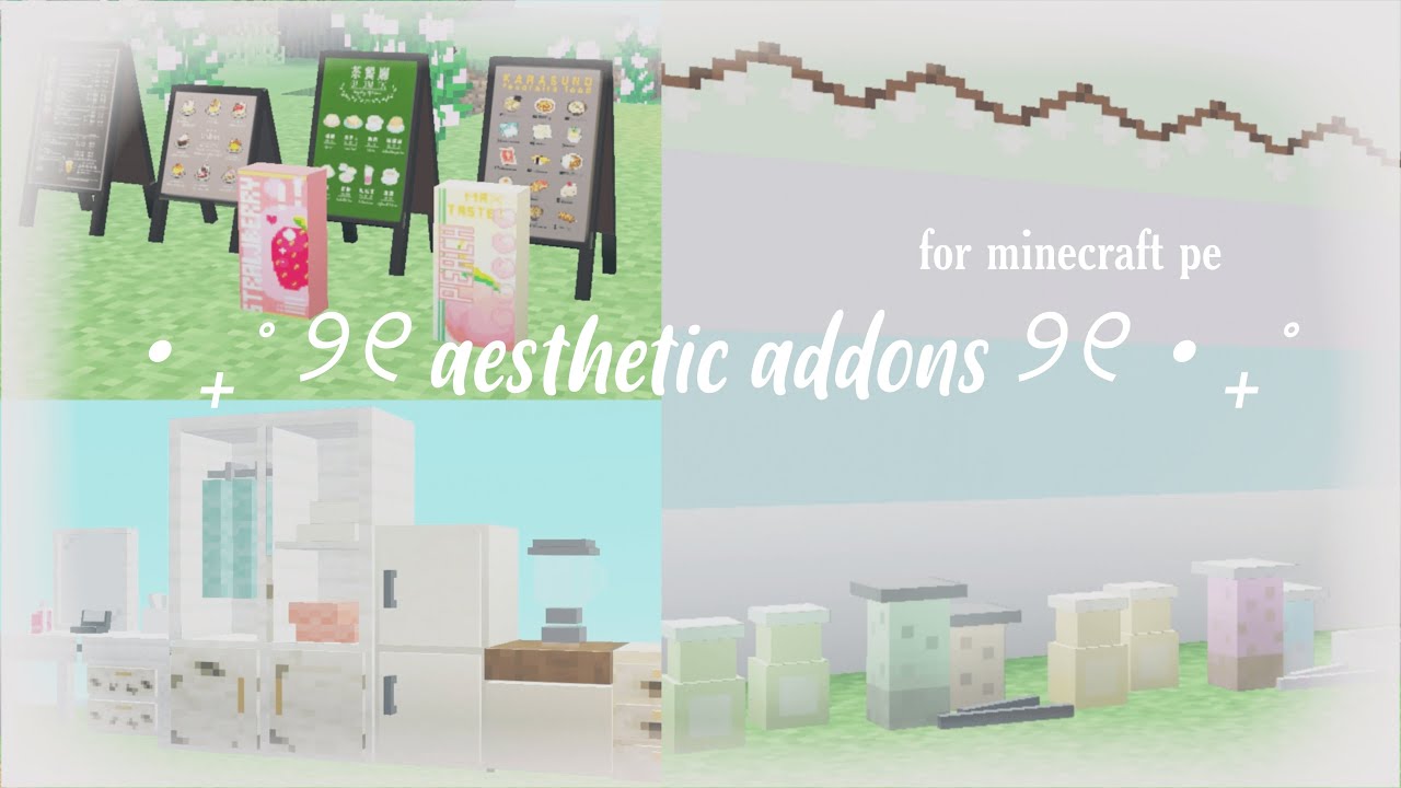 ୨ cute & aesthetic addons for minecraft pe ୧ ˚₊ - YouTube