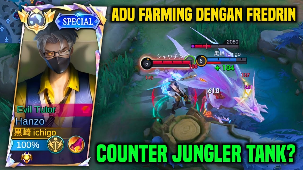 Hanzo Bantai Fredrin!! Adu Farming Dengan Jungler Tank? Build Tersakit ...
