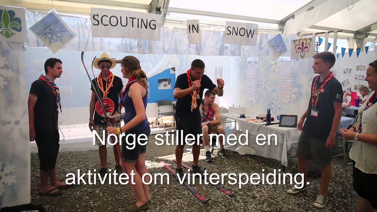Scouting in snow utlendinger prøver ski - YouTube
