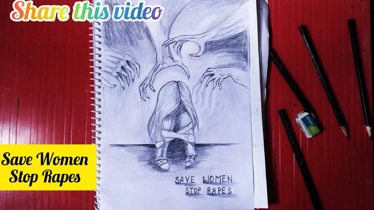 How to draw save women stop rape #rape #savewomen #youtube #justice ...