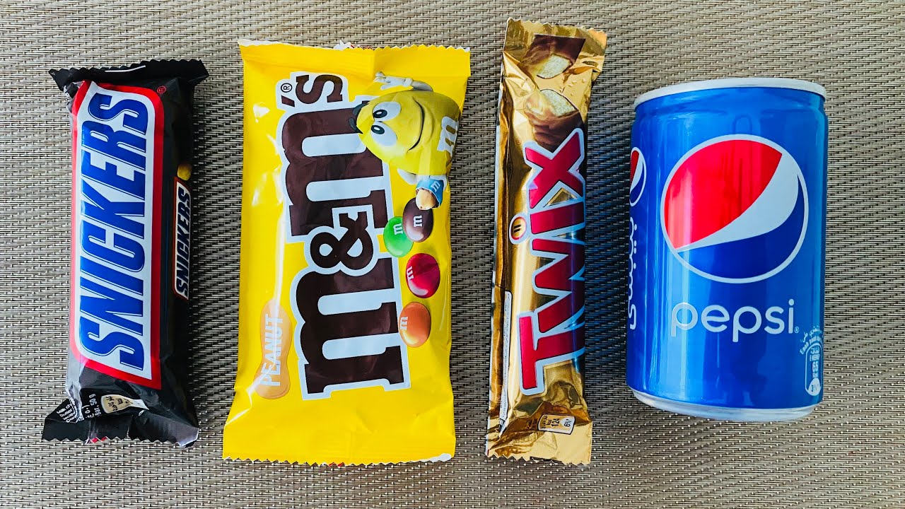 Delicious Snickers,M&M’s, Twix and Rainbow candies in Pepsi container ...