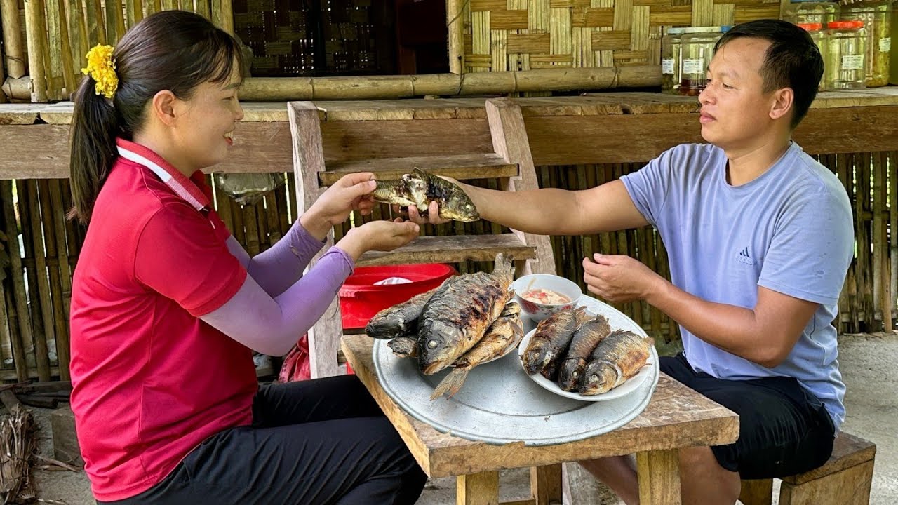 Harvest Ginger - Xuan Catches Stream Fish for Cooking - YouTube
