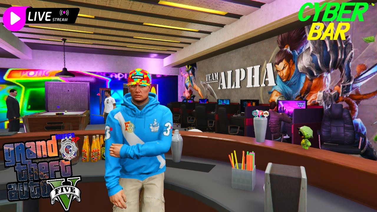 LIVE: GTA FiveM Kuffs Roleplay: Workin at the CyberBar!!! - YouTube