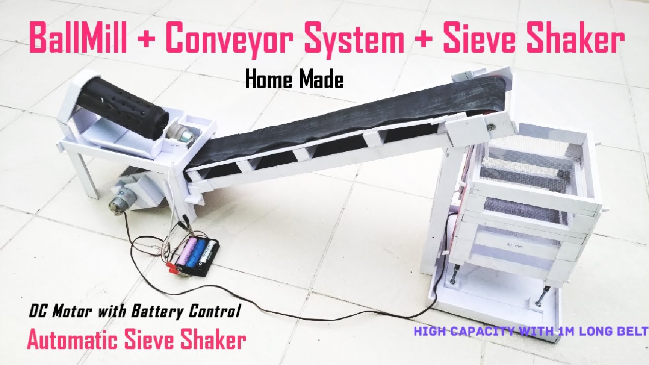 🏗️Home Made automatic Ballmill with Conveyor Belt+ 🕹️Sieve Shaker ...