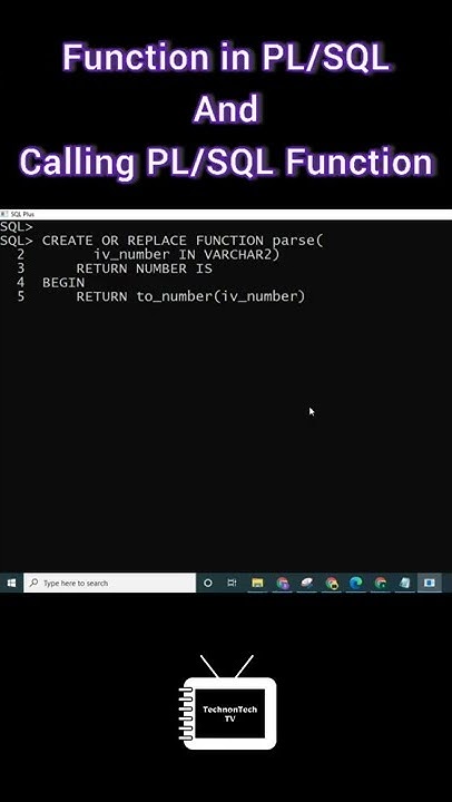 Function that parses the string and return number in PL/SQL | Functions in Plsql | TechnonTechTV ...
