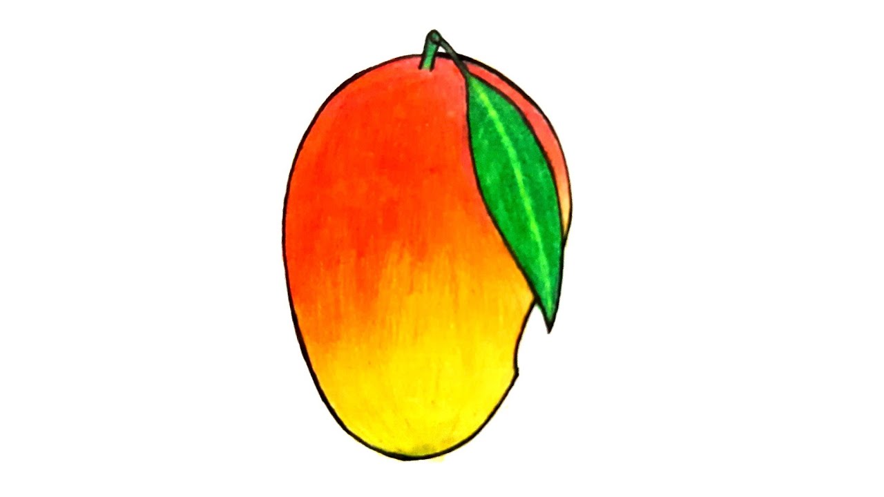 Easy way of drawing a mango //How to draw a mango step by step //How to ...