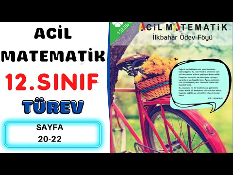Acil Matematik İlkbahar Ödev Kitabı 12.Sınıf  💥 Türev 📌Ayt Matematik