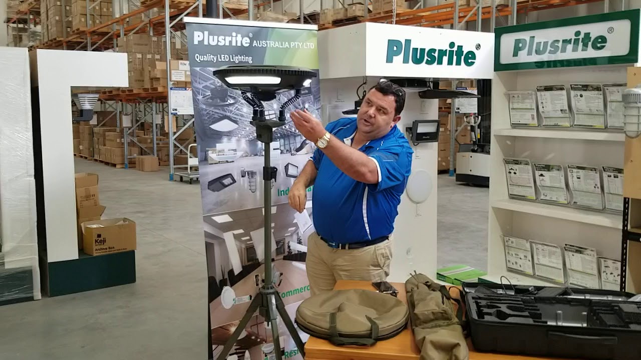 Plusrite LED Solar camp work light - YouTube