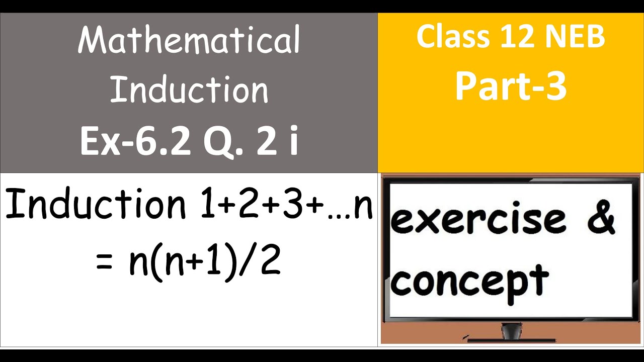 Ex 6.2 Q 2 i - Induction 1+2+3+…n = n(n+1)/2 Part 3, Mathematical ...