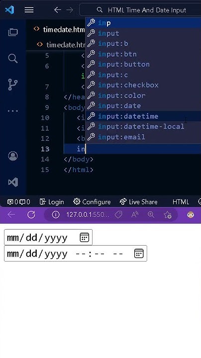 HTML Date and Time Input - YouTube