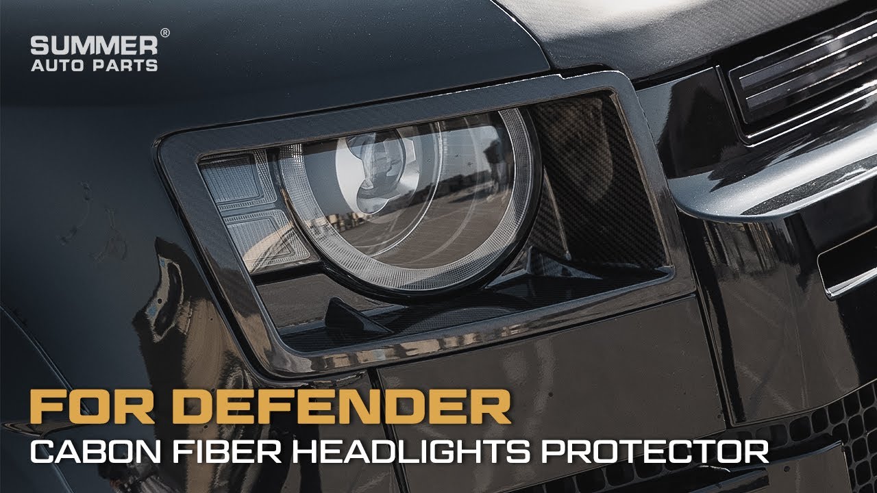 SUMMER AUTO PARTS NEW DEFENDER L663 CARBON FIBER HEADLIGHT PROTECTOR ...