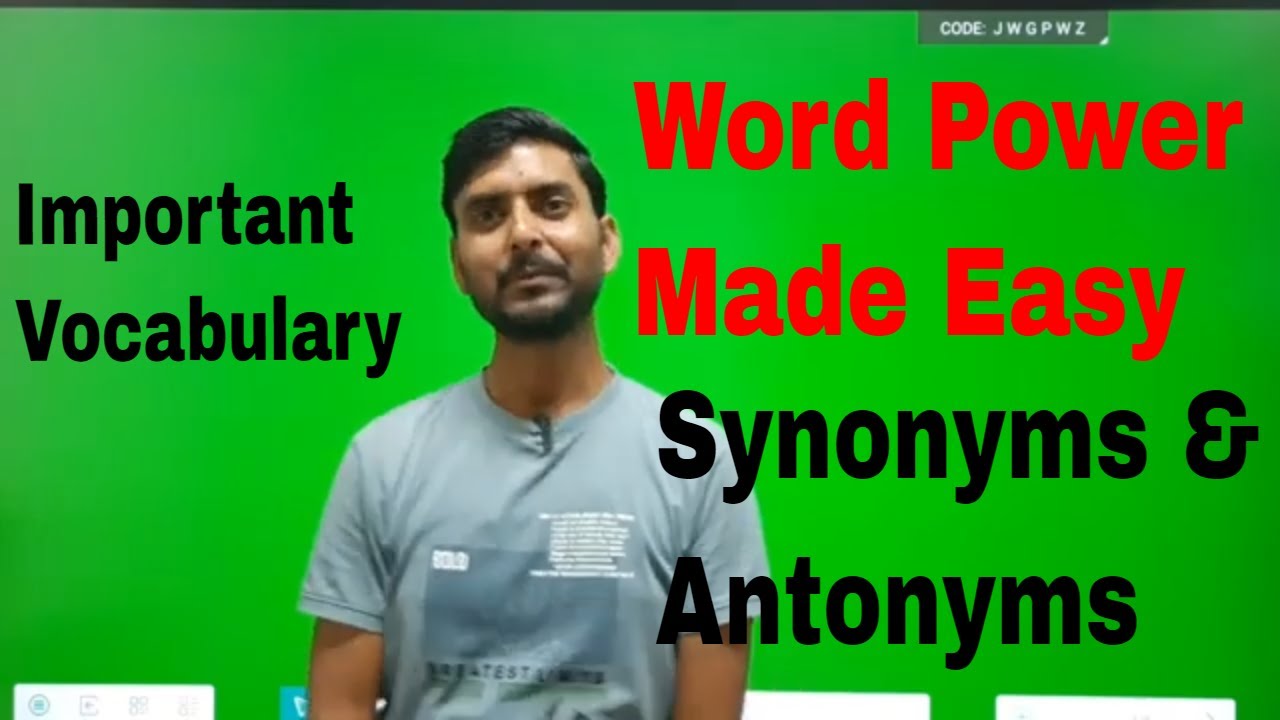 Vocab Booster | Word Power Made Easy - 11 | Synonyms and Antonyms - YouTube