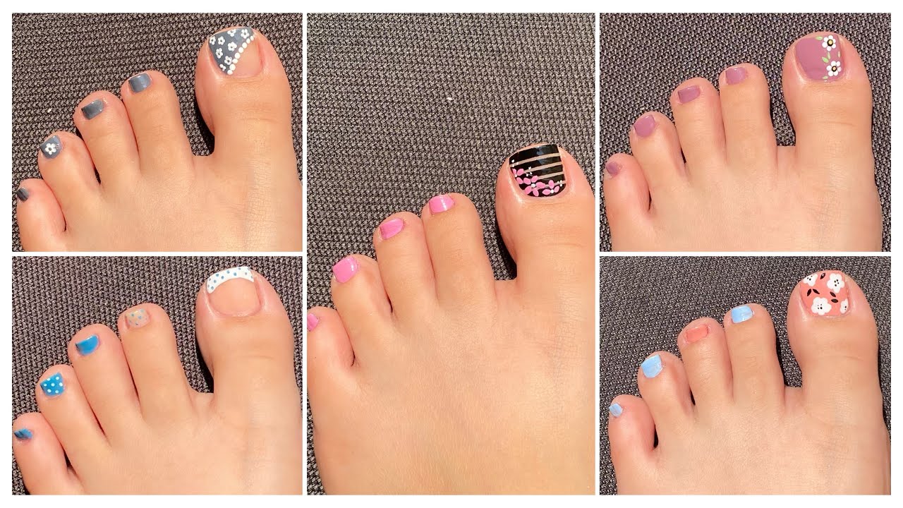 5 Easy toe nail art designs ideas || Trending toe nail art designs at ...