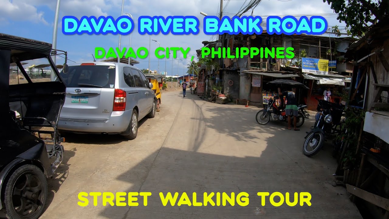 Davao River Bank Road Walk Tour, Davao City, Philippines - YouTube