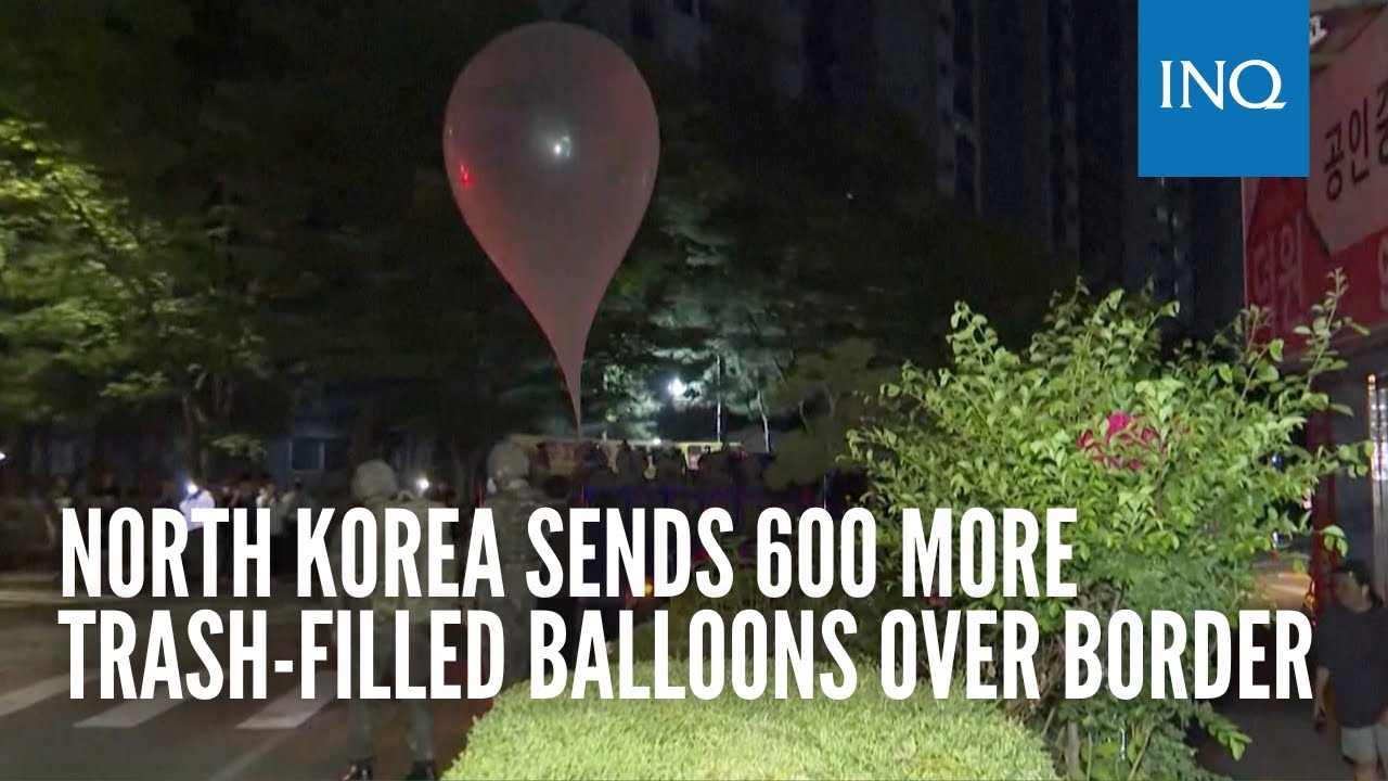 North Korea sends 600 more trash-filled balloons over border - YouTube