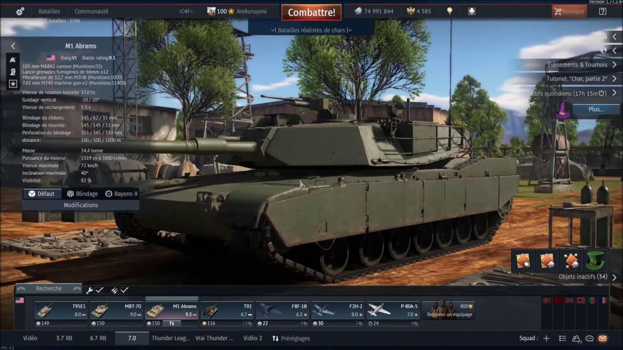 War Thunder Présentation M1 Abrams - YouTube