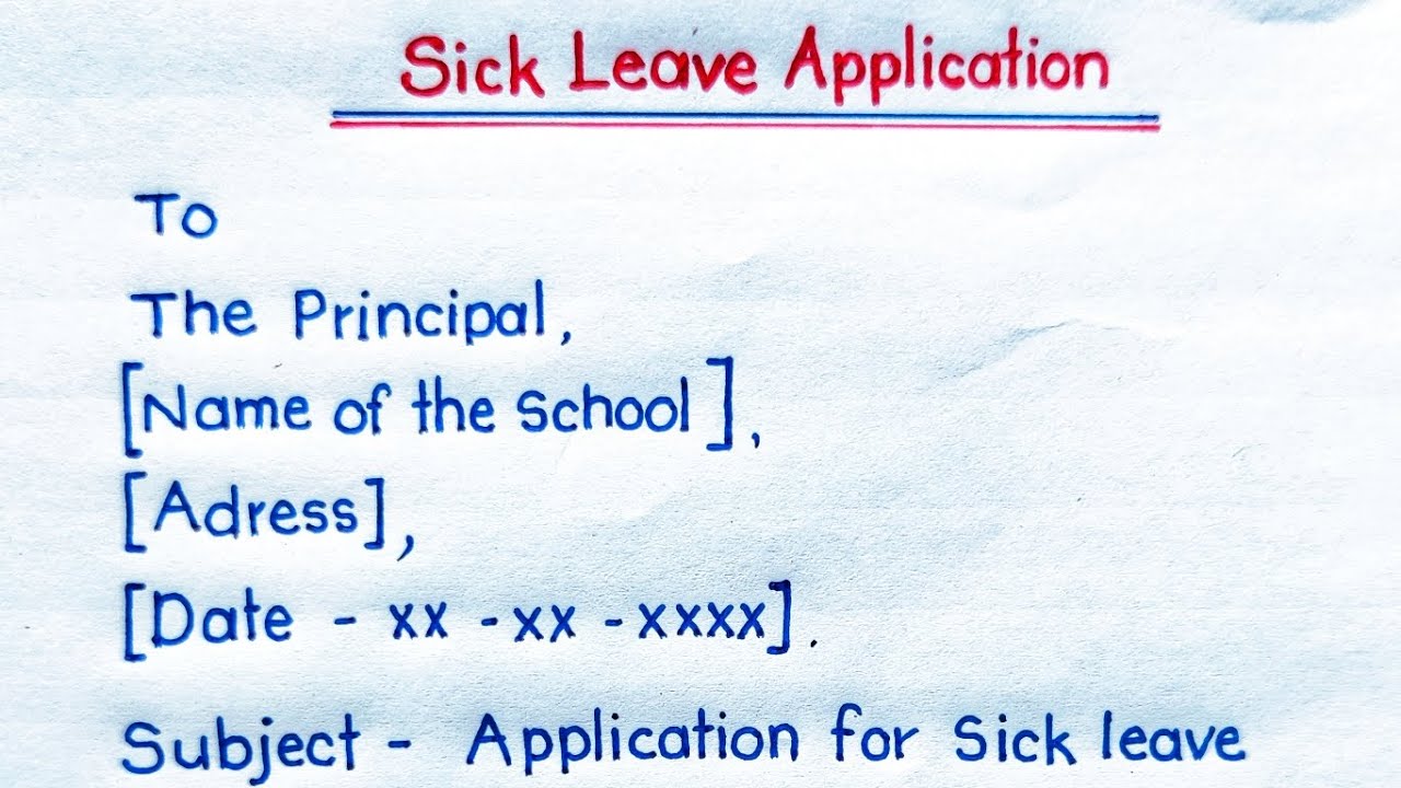 Sick Leave Application Format For School, College And Office || How to ...